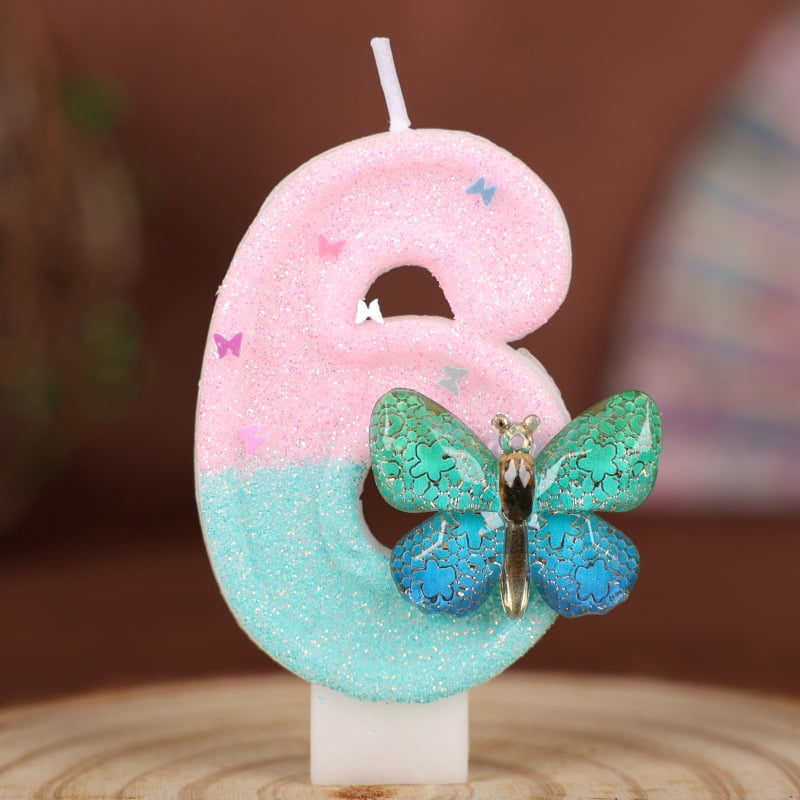 Butterfly Number Birthday Candle 0-9 - Handmade Cake Decoration for ...