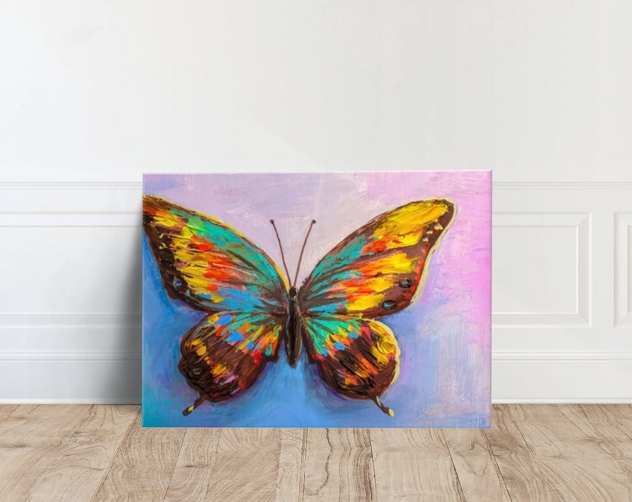 Butterfly On - Modern Impressionist Colorful Animal Art Thick Paints ...