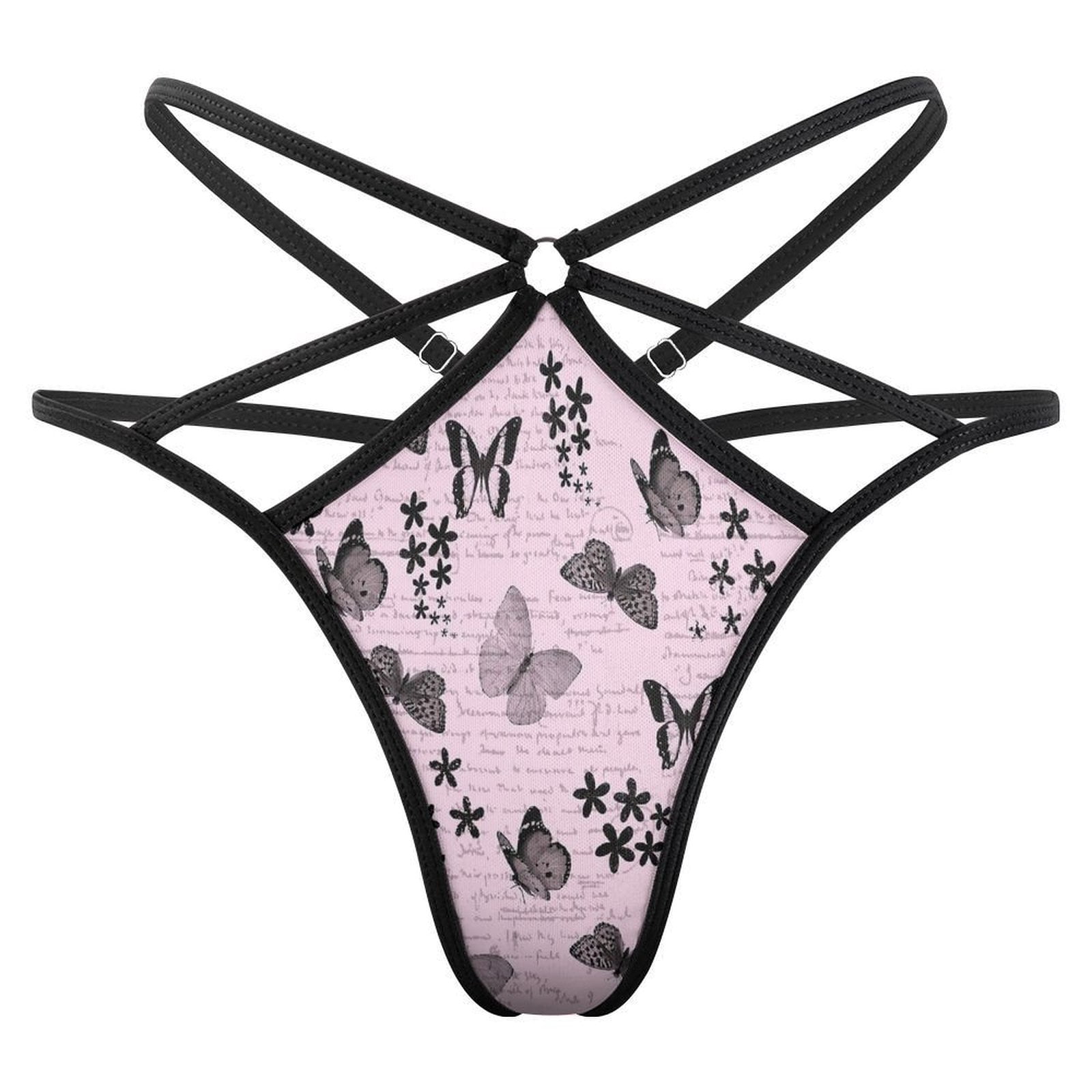 Butterfly Open Type Women's Panties Crotch Opening G-strings Thongs ...