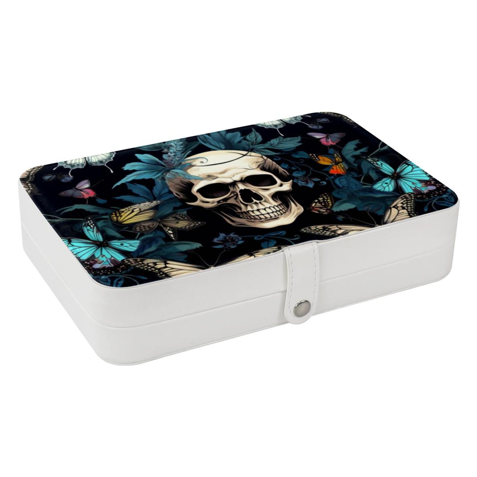 Butterfly PU Leather Jewelry Box Display Case with Removable ...