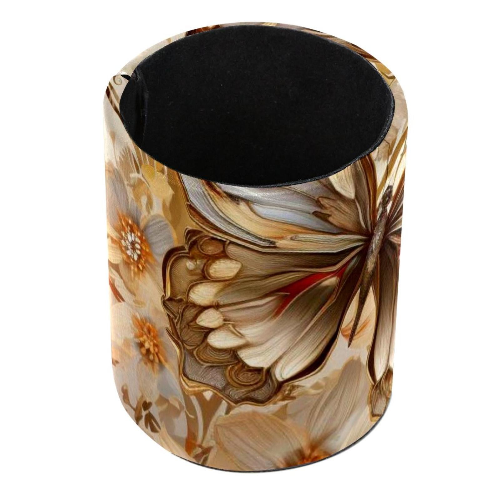 Butterfly PVC Leather Cylinder Pen Holder Organizer, Pen Holder, 3.9x3 ...