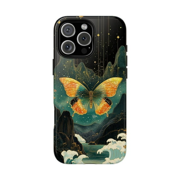 Butterfly Painting Asian Mountain Waves Traditional Style Case with ...