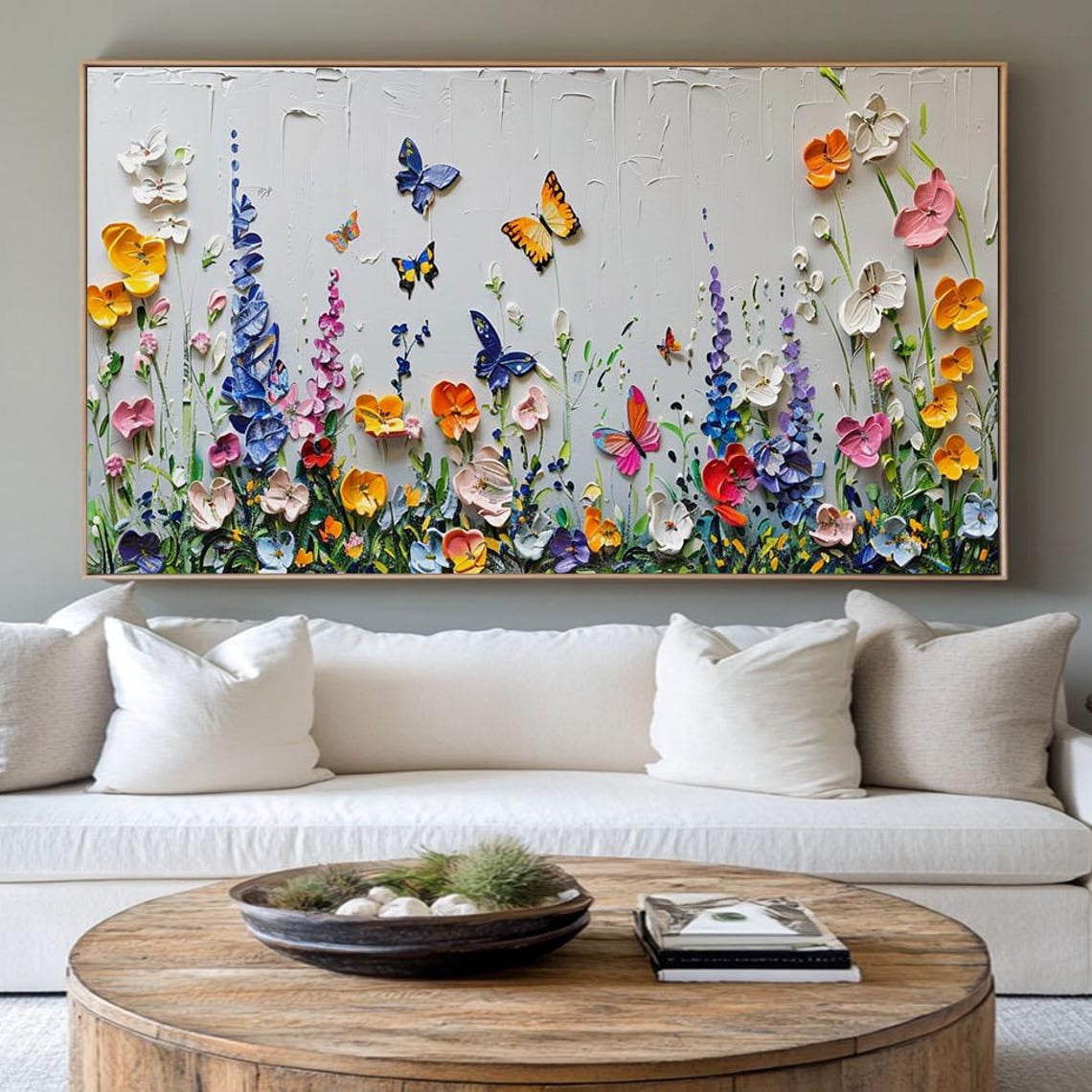 Butterfly Painting Minimalist Art Abstract Blooming Flower Painting ...