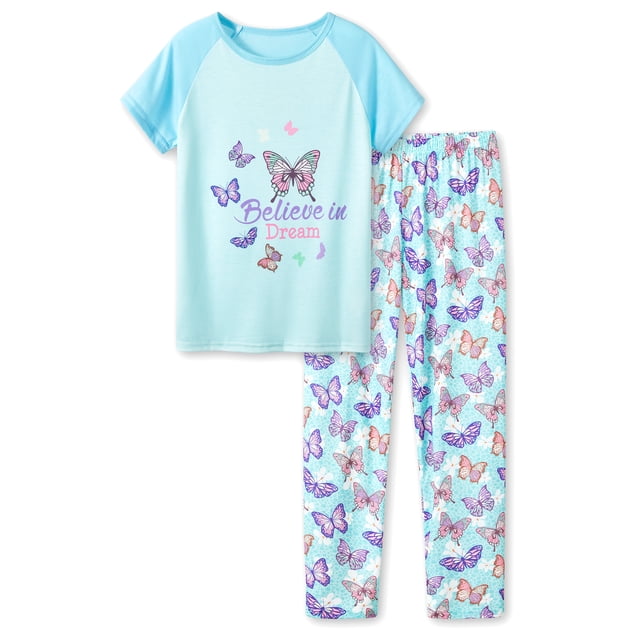 Butterfly Pajamas for Tween Girls Soft Cute 2-Piece Clothes PJ Pants ...