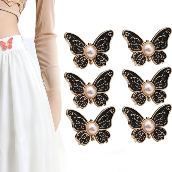 Butterfly Pants Waist Tightener, Pearl Buckle for Jeans, No-Sew ...