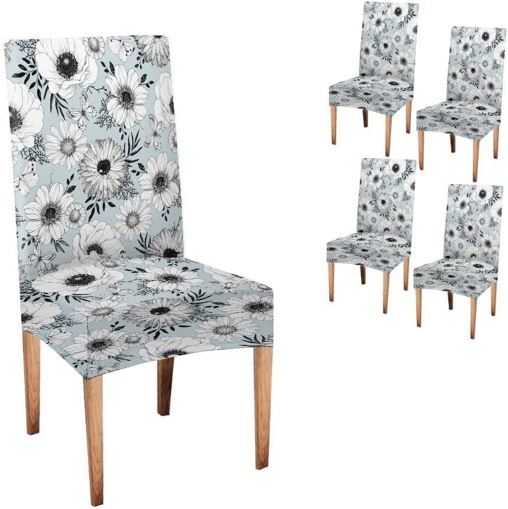 Butterfly Parson Chair Covers Set of 4 Dining Room Chair Covers ...