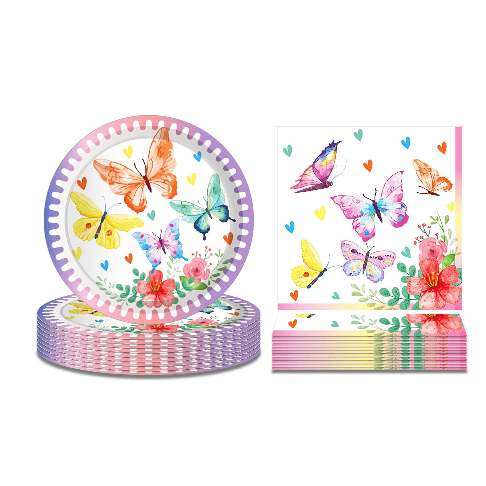 Butterfly Party CM31 Supplies Butterfly Birthday Plates and Serves 24 ...
