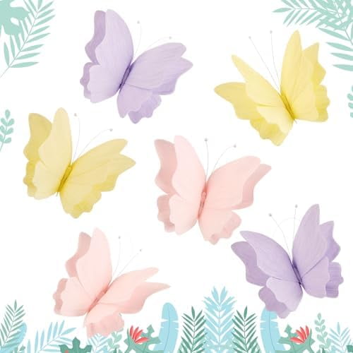 Butterfly Party Decorations Hanging Butterfly Decorations 6Pcs Crepe ...