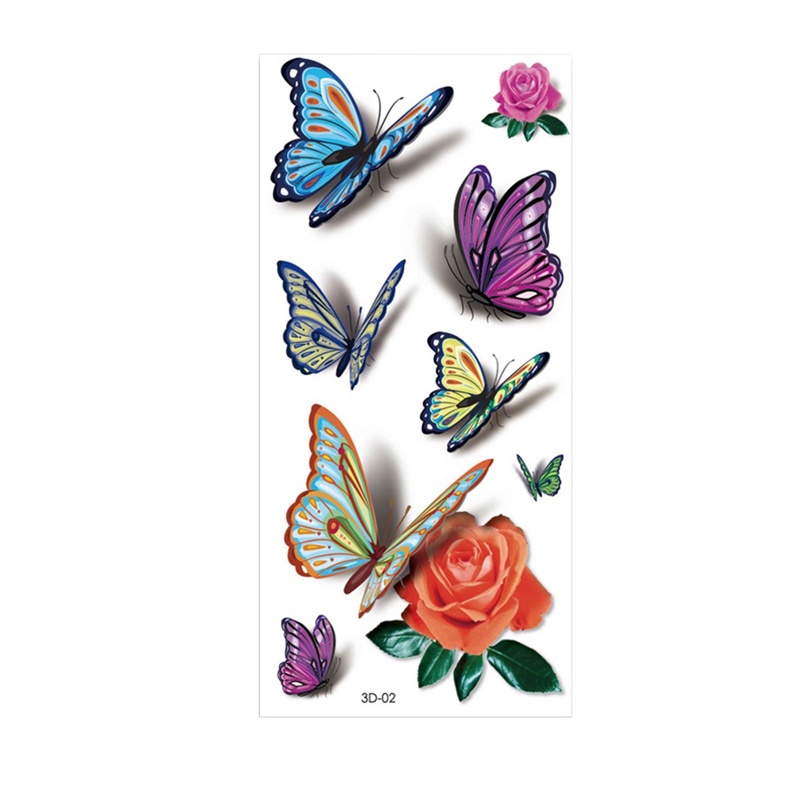 Butterfly Party Favors! 30 Sheets 3D Temporary Tattoos, Waterproof Fake ...