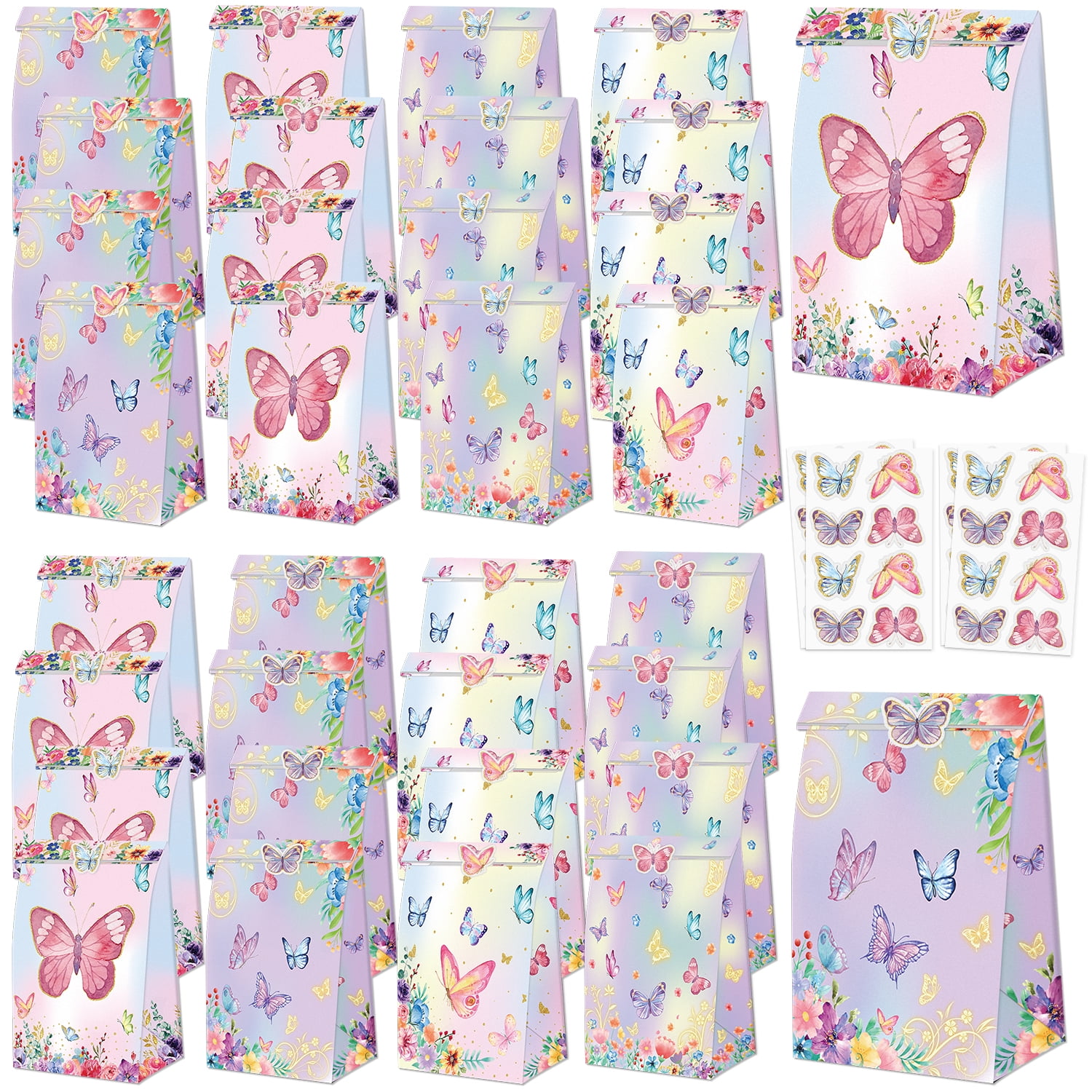Hegbolke Butterfly Party Bags with Stickers, 40 Count - Walmart.com