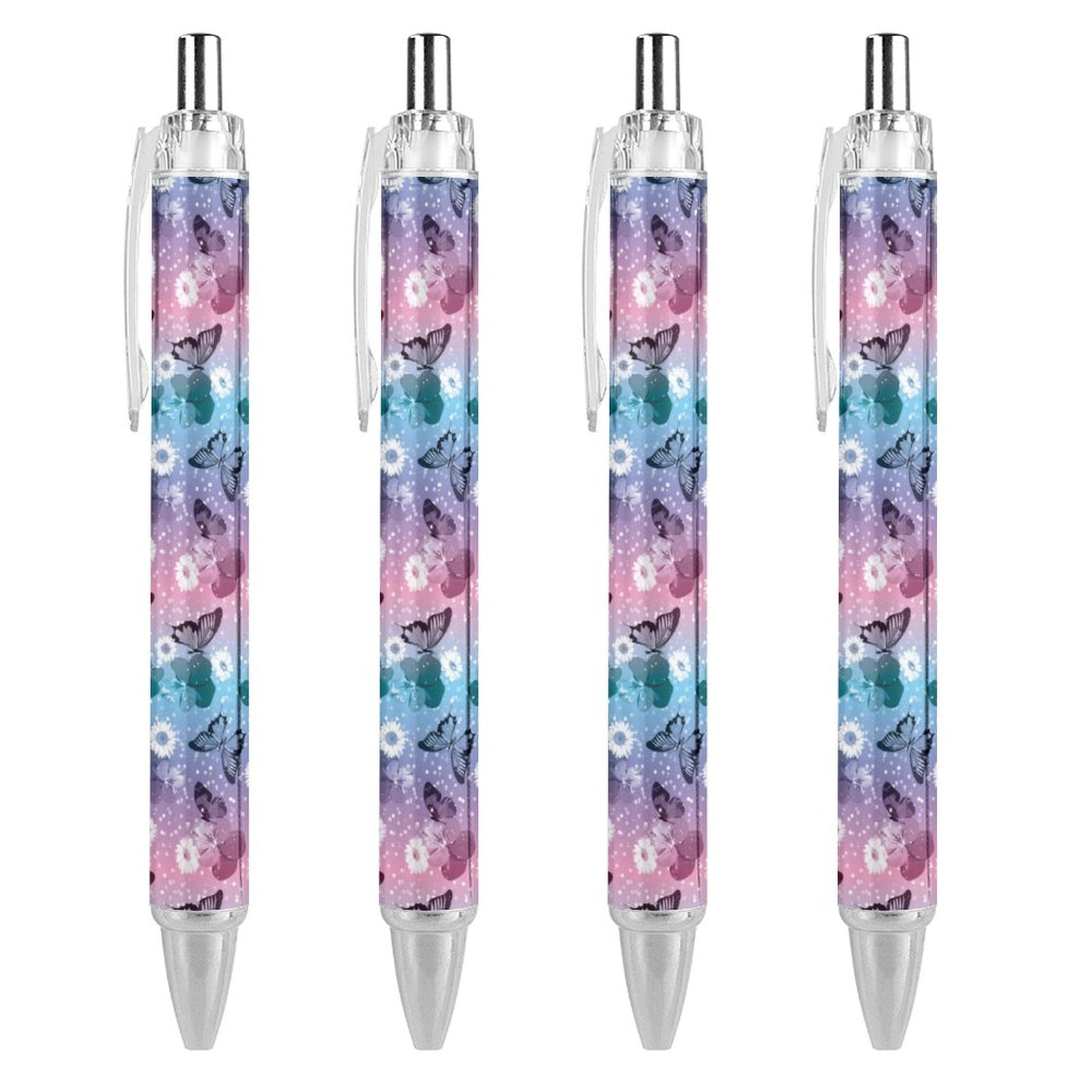 Butterfly Pattern Ballpoint Pen Retractable Pens Black Writing Pen ...