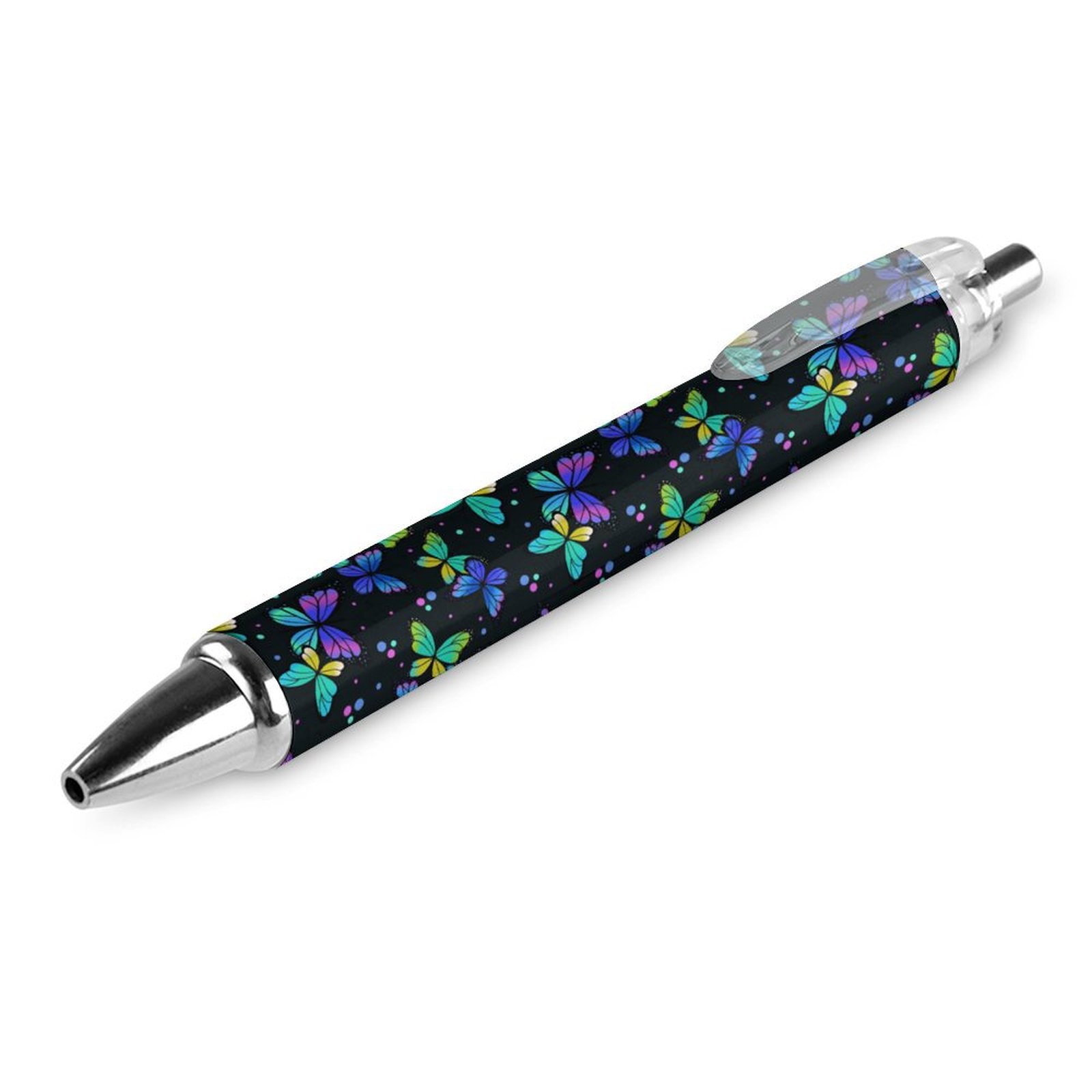 Butterfly Pattern Ballpoint Pen Retractable Pens Black Writing Pen ...