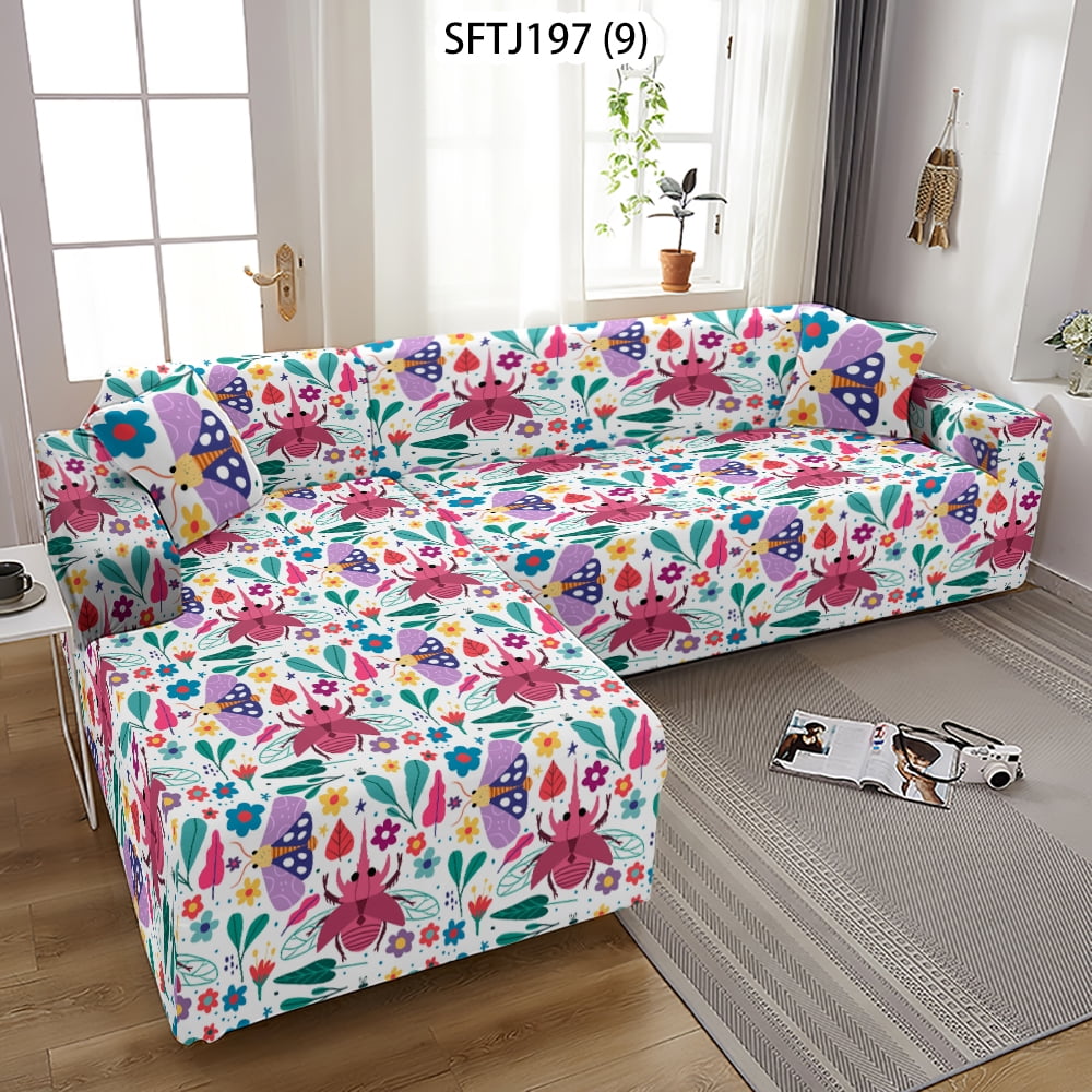 Butterfly Pattern Design And Color Living Room Sofa Cover Printed ...
