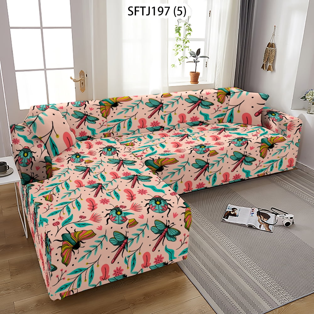 Butterfly Pattern Design And Color Living Room Sofa Cover Printed ...