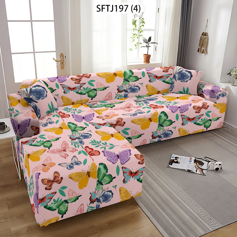 Butterfly Pattern Design And Color Living Room Sofa Cover Printed ...