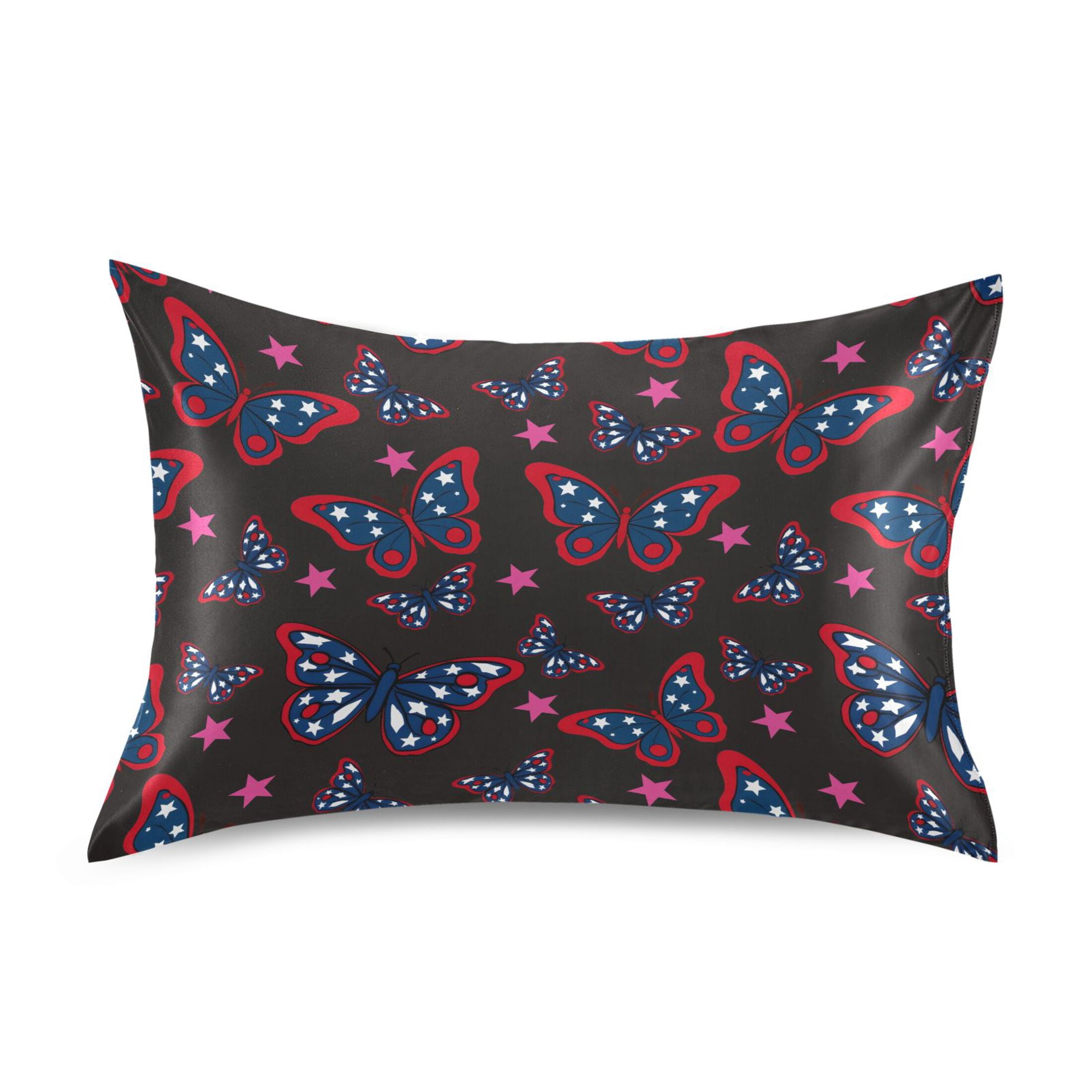 Butterfly Pattern Pillowcase King Size 40''x20'' Satin Double-Sided ...