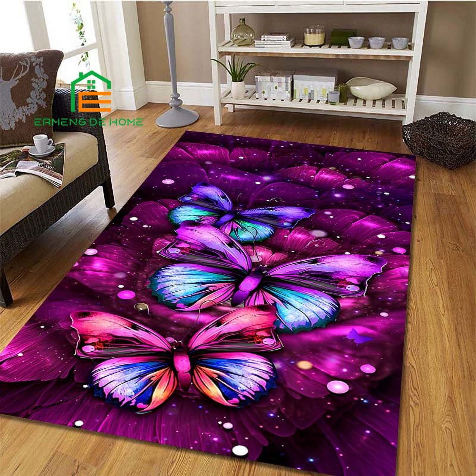 Butterfly Pattern Rug for Bedroom Living Room Carpet for Kitchen Floor ...