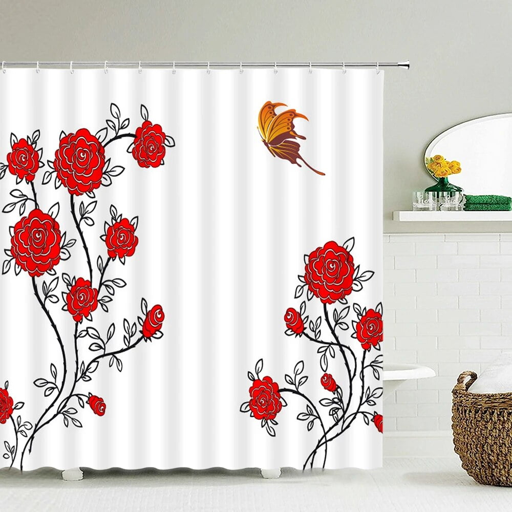 Butterfly Pattern Shower Curtains Bathroom Curtain High Quality 3D ...