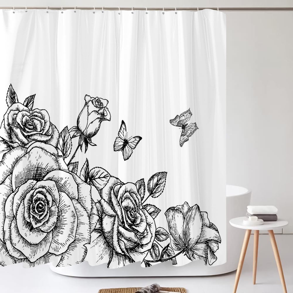 Butterfly Pattern Shower Curtains Bathroom Curtain High Quality 3D ...