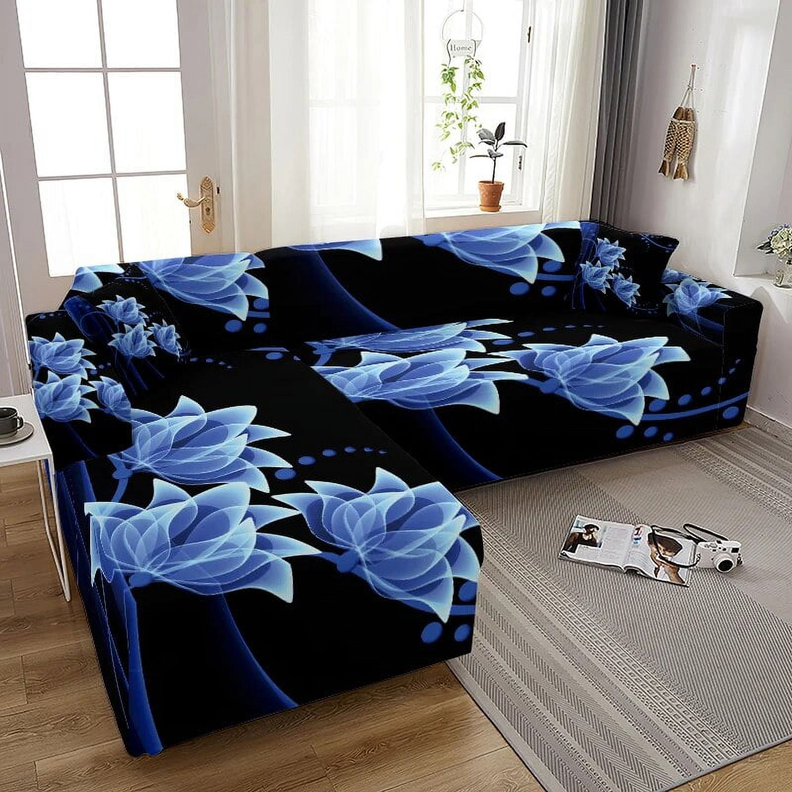 Butterfly Pattern Sofa Cover Decoration Home Colored Flowers Big Sofas ...