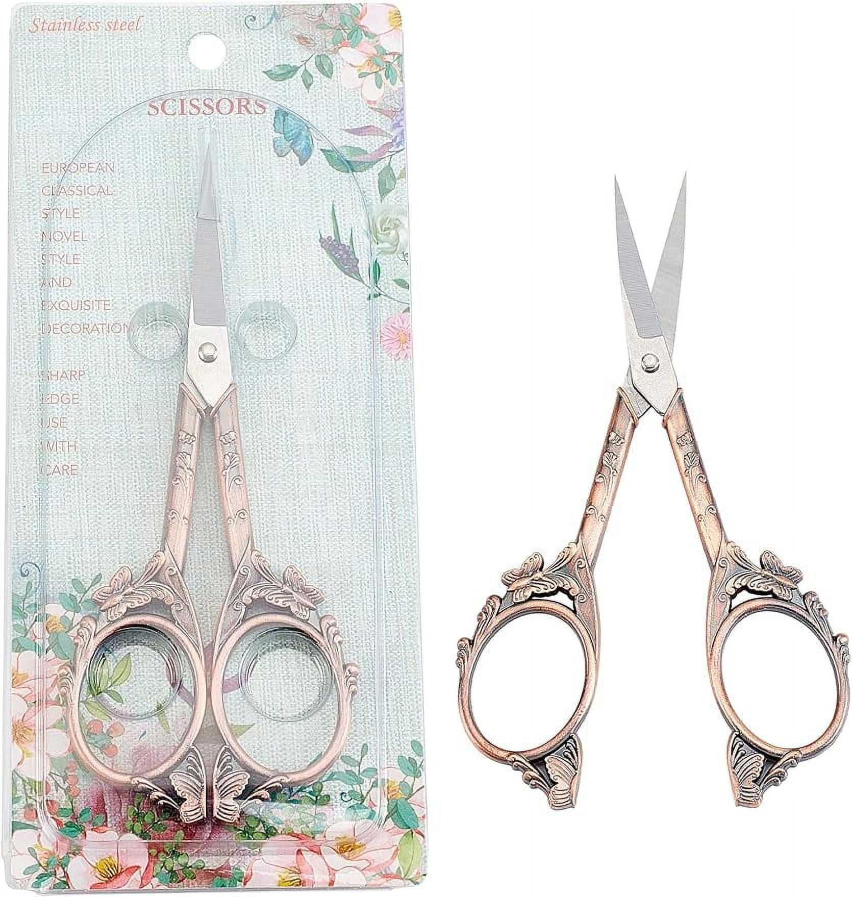 Butterfly Pattern Vintage Style 420 Stainless Steel Sewing Scissors ...