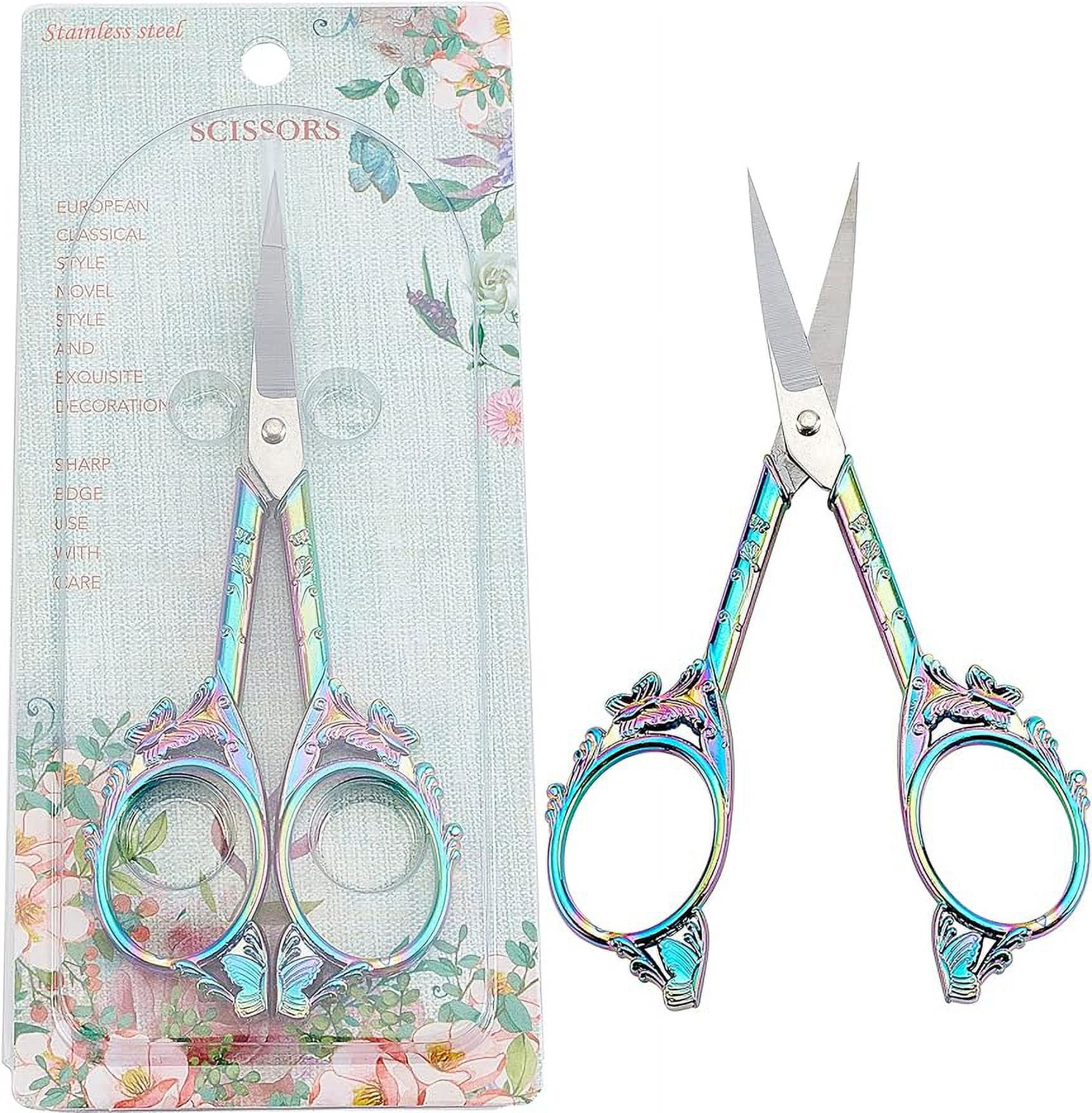 Butterfly Pattern Vintage Style 420 Stainless Steel Sewing Scissors ...