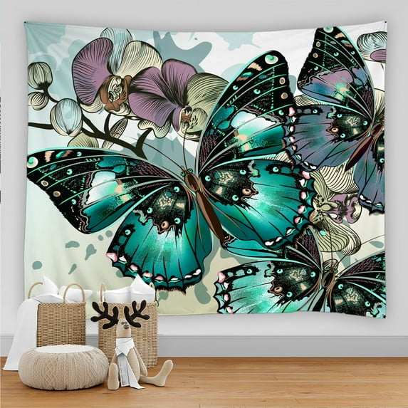 Butterfly Patterns Tapestry 3d Print Room r Aesthetics Art Wall Hanging ...