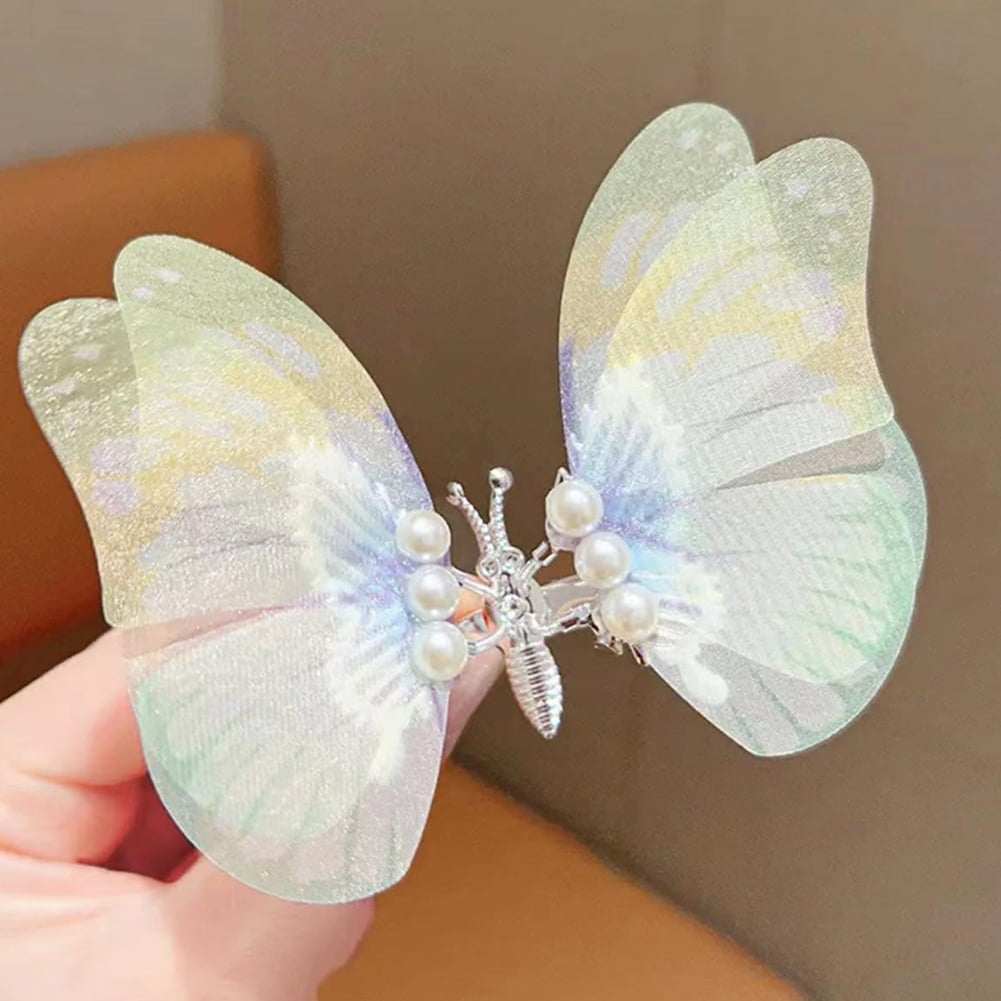 Butterfly Pearl Hair Clip Women Moving Wings Hair Accessories Girls ...