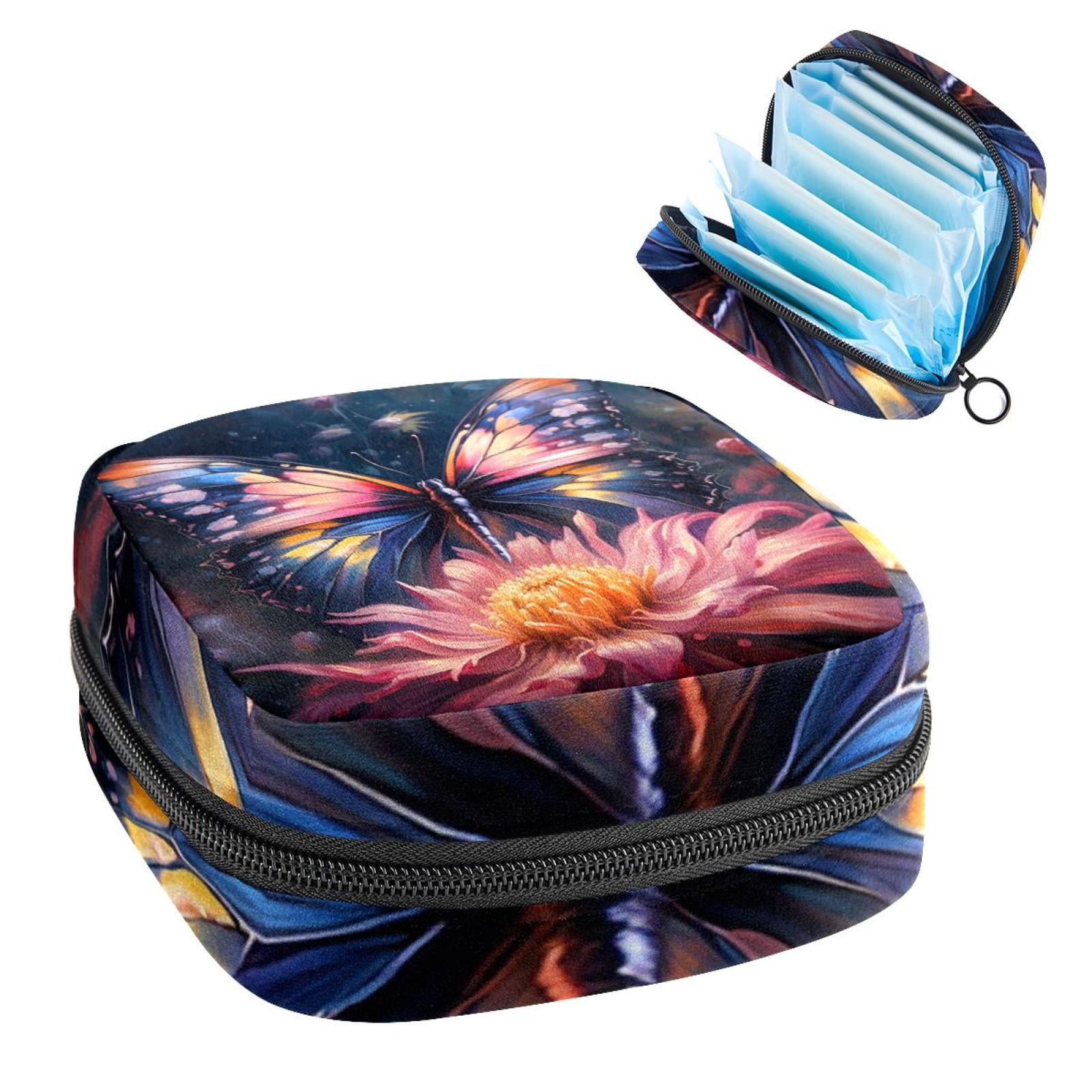 Butterfly Period Pouch Sanitary Napkin Pouch Travel Makeup Bag Small ...