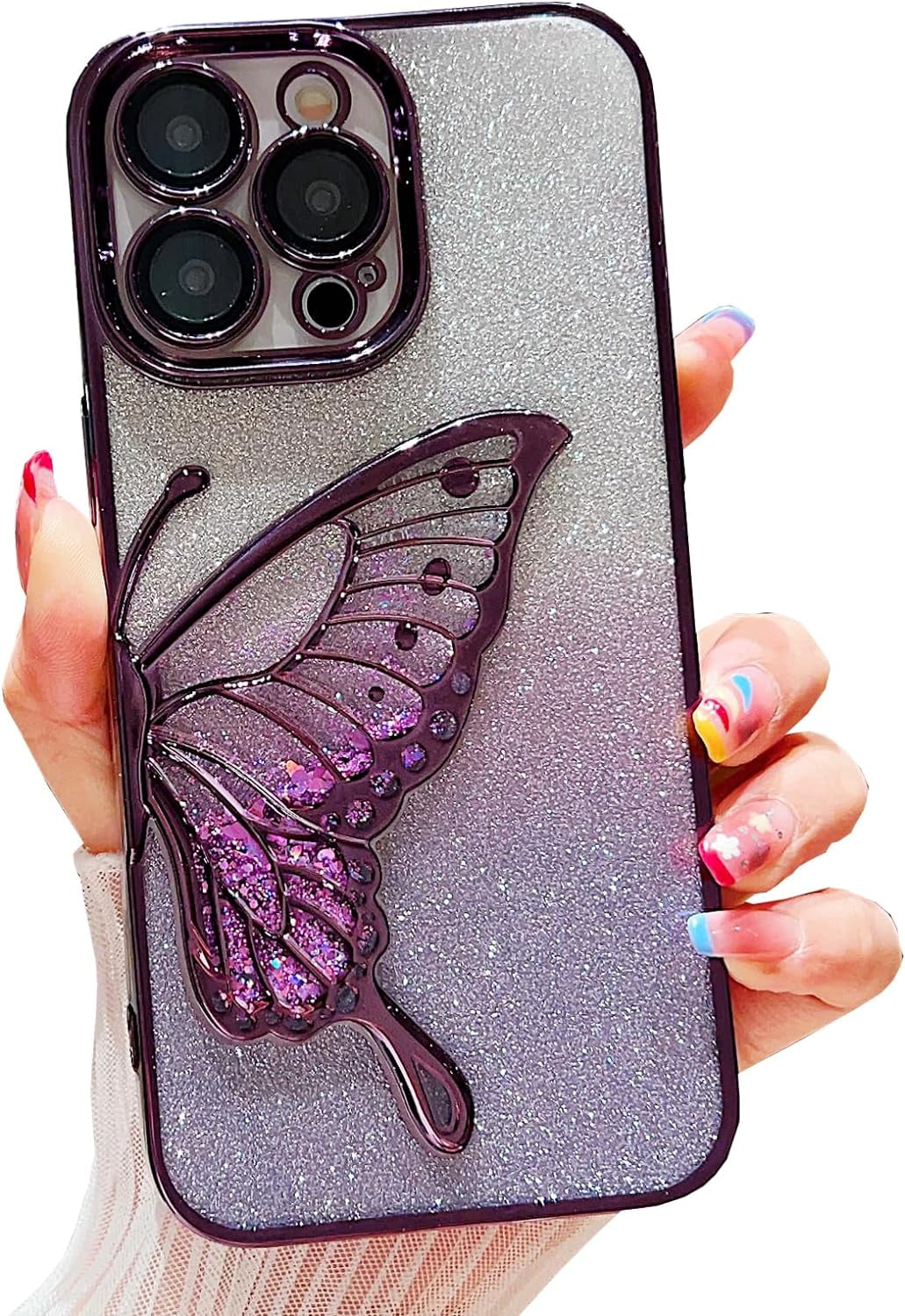 Butterfly Phone Case for iPhone 12 Pro Max,Cute Butterfly Colorful Star ...