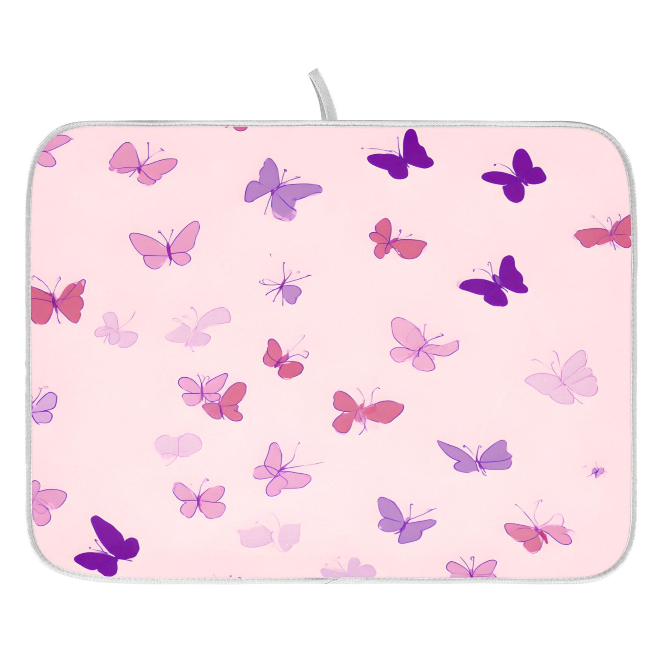 Butterfly Pink Swirl Drying Dish Mat Quick Drying Absorbent Soft ...