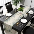 Butterfly Plant Table Runner 36 Inches Small - Green Purple Watercolor ...