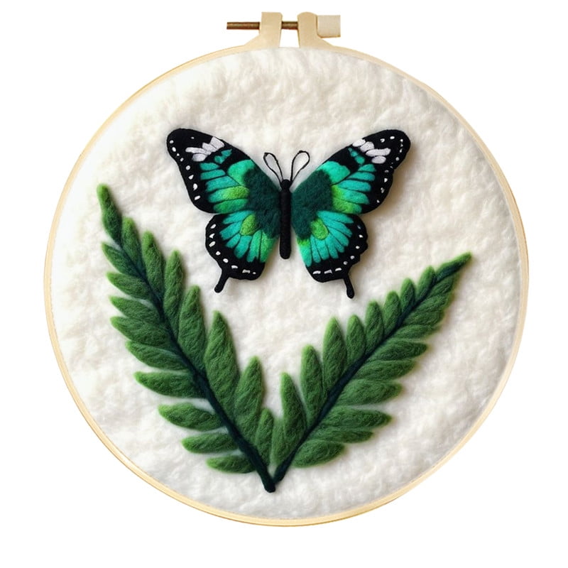 Butterfly Plants Needle Felting Set, Beginner Felt Painting Set, With ...