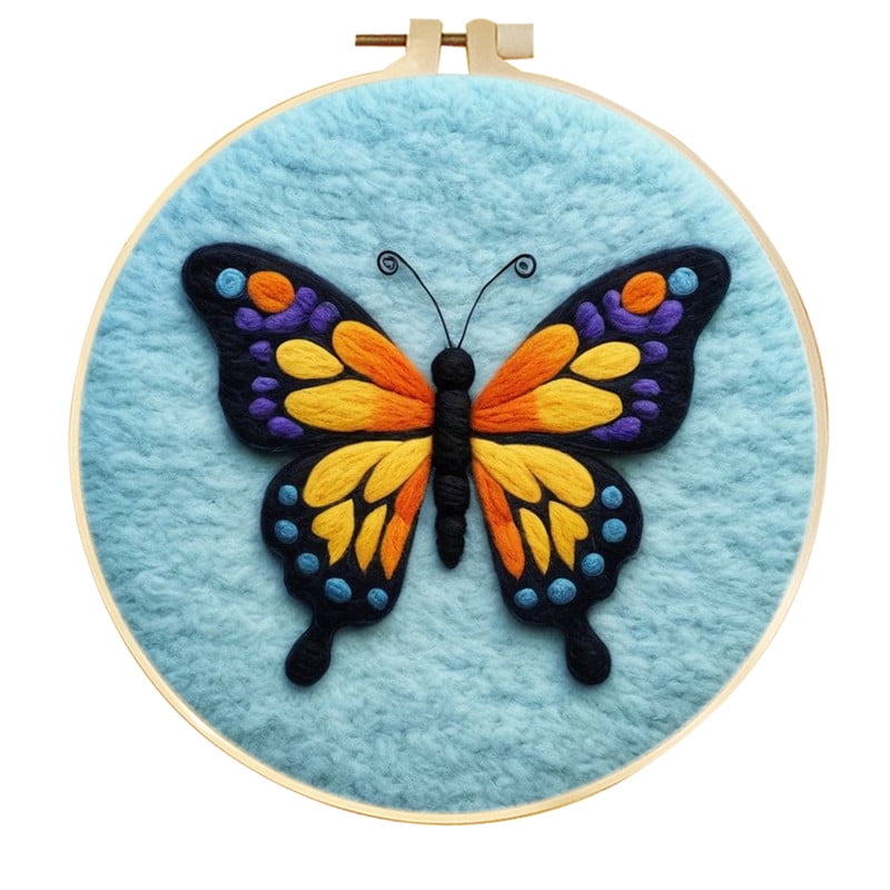 Butterfly Plants Needle Felting Set, Beginner Felt Painting Set, With ...