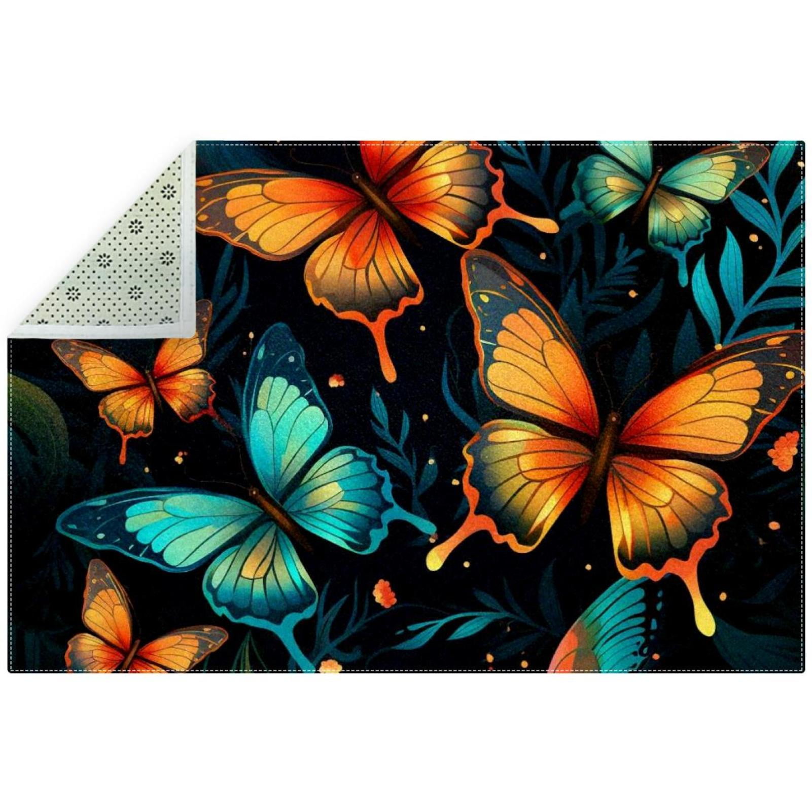 Butterfly Polyester Chair Mat for Hardwood Floor, Heavy Duty Office ...