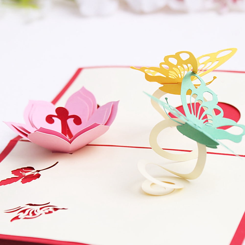 Butterfly Pop Up Card - 3D Anniversary Gift, Pop Up Mother's Day Card ...
