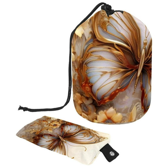 Butterfly Portable Drawstring Foldable Travel Laundry Bag Shower Bag ...
