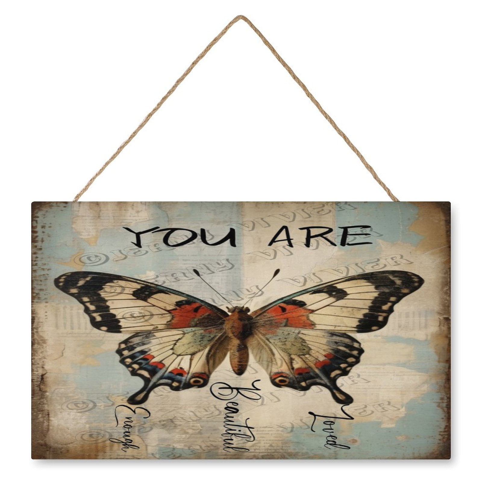 Butterfly Positive Quotes You Are Beautiful Loved Enough Welcome Decor ...