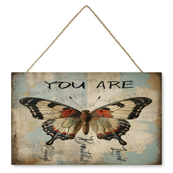 Butterfly Positive Quotes You Are Beautiful Loved Enough Welcome Decor ...