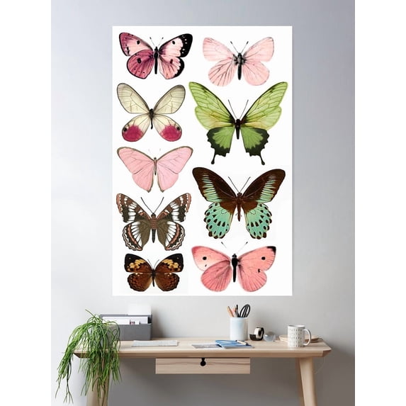 Butterfly Poster 6 Poster Wall Art Modern Wall Decor For Living Room ...