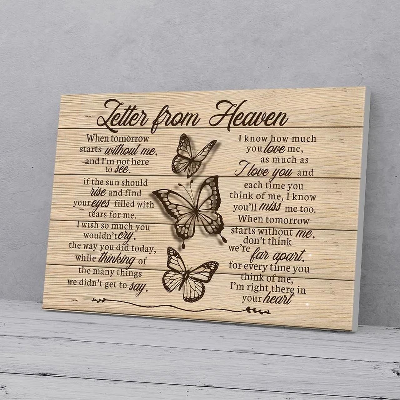 Butterfly Poster Letter From Home Decor Vintage Art Print Cute Birthday ...