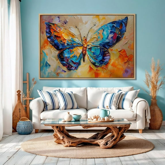 Butterfly Poster Textured Colorful Wings Wall Art Abstract Fluttering ...