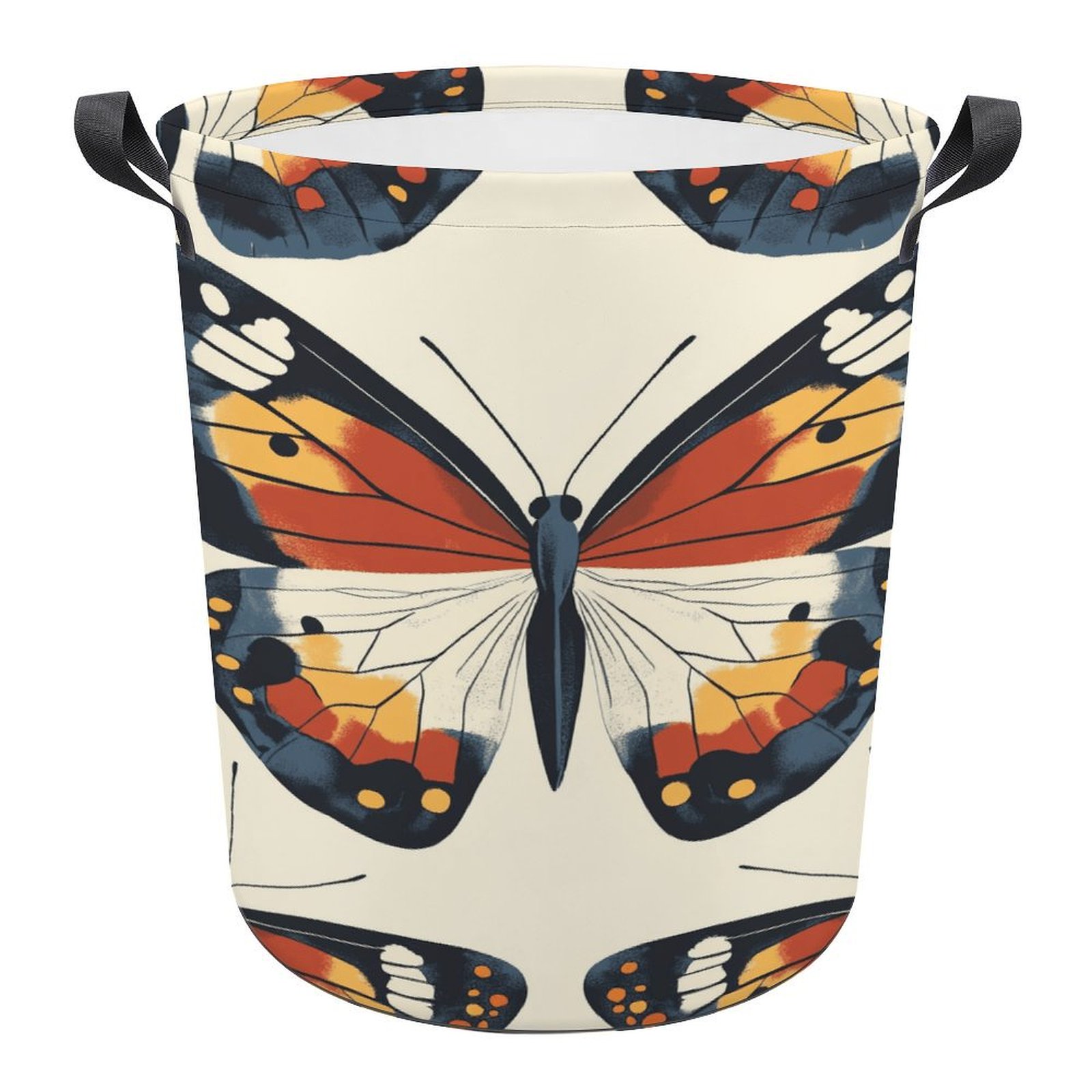 Butterfly Print Foldable Laundry Basket for Clothes Storage Hamper ...