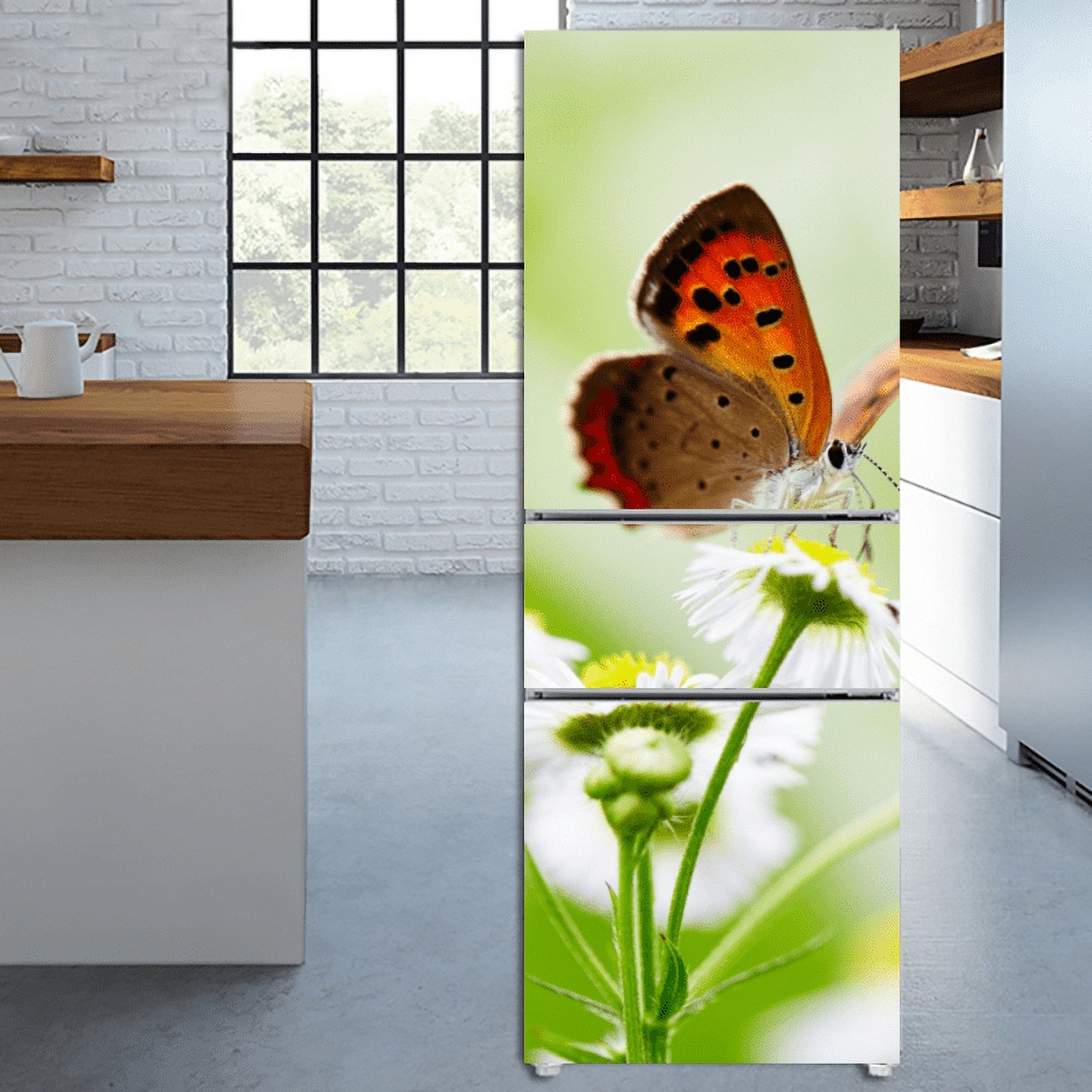Butterfly Print Kitchen Fridge Decorative Stickers PVC Waterproof ...