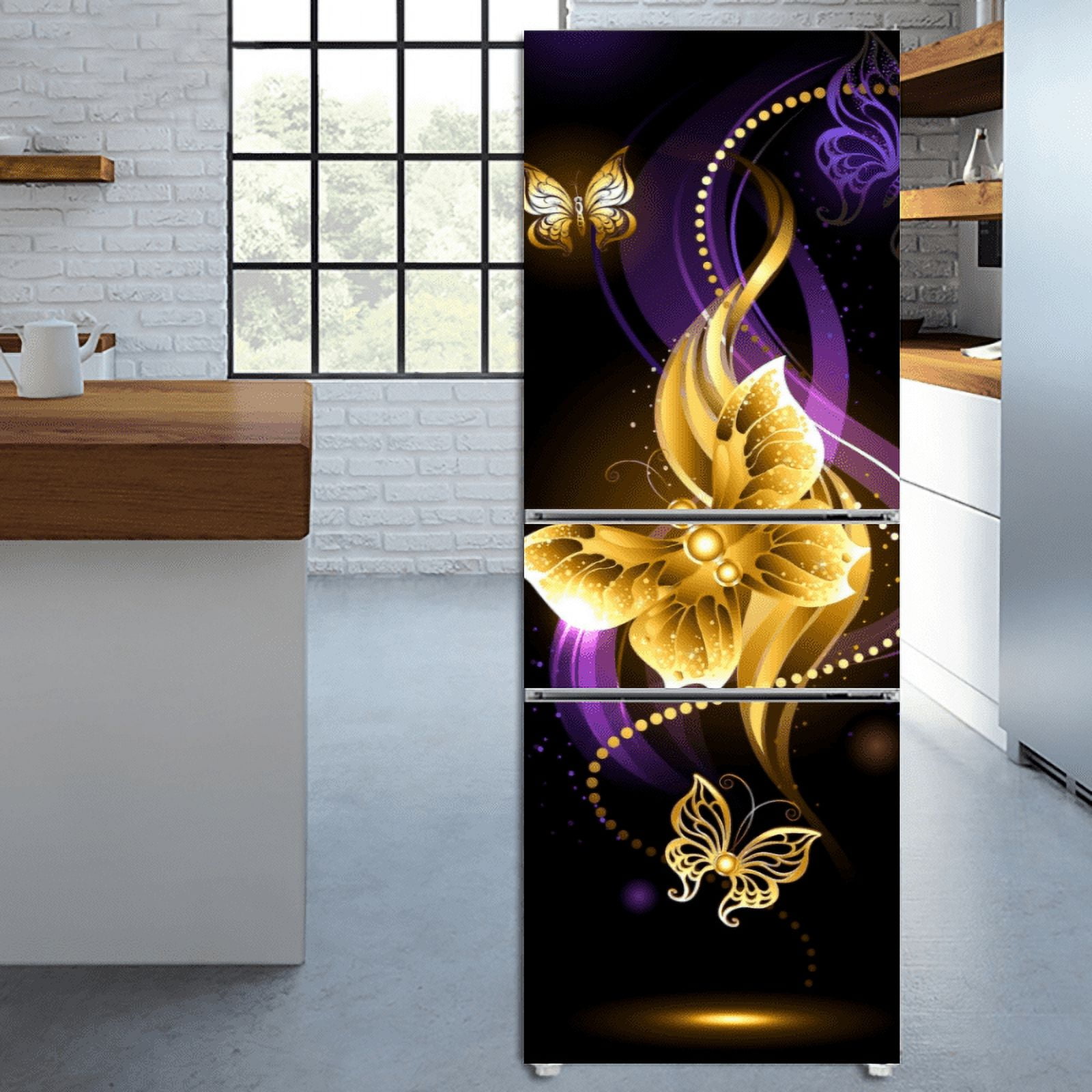Butterfly Print Kitchen Fridge Decorative Stickers PVC Waterproof ...