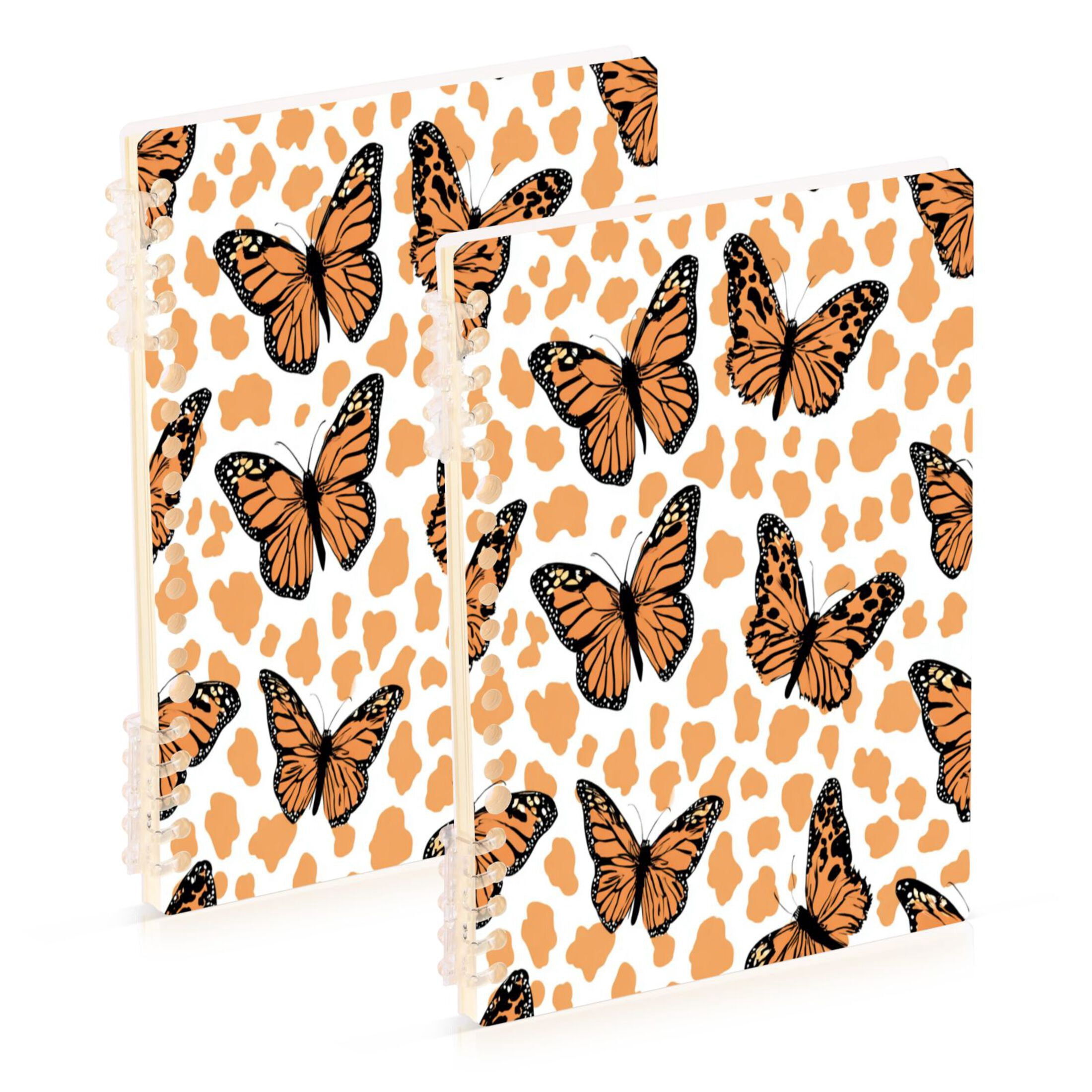 Butterfly Print Leopard Pattern Notebook College Horizontal Grid Paper ...