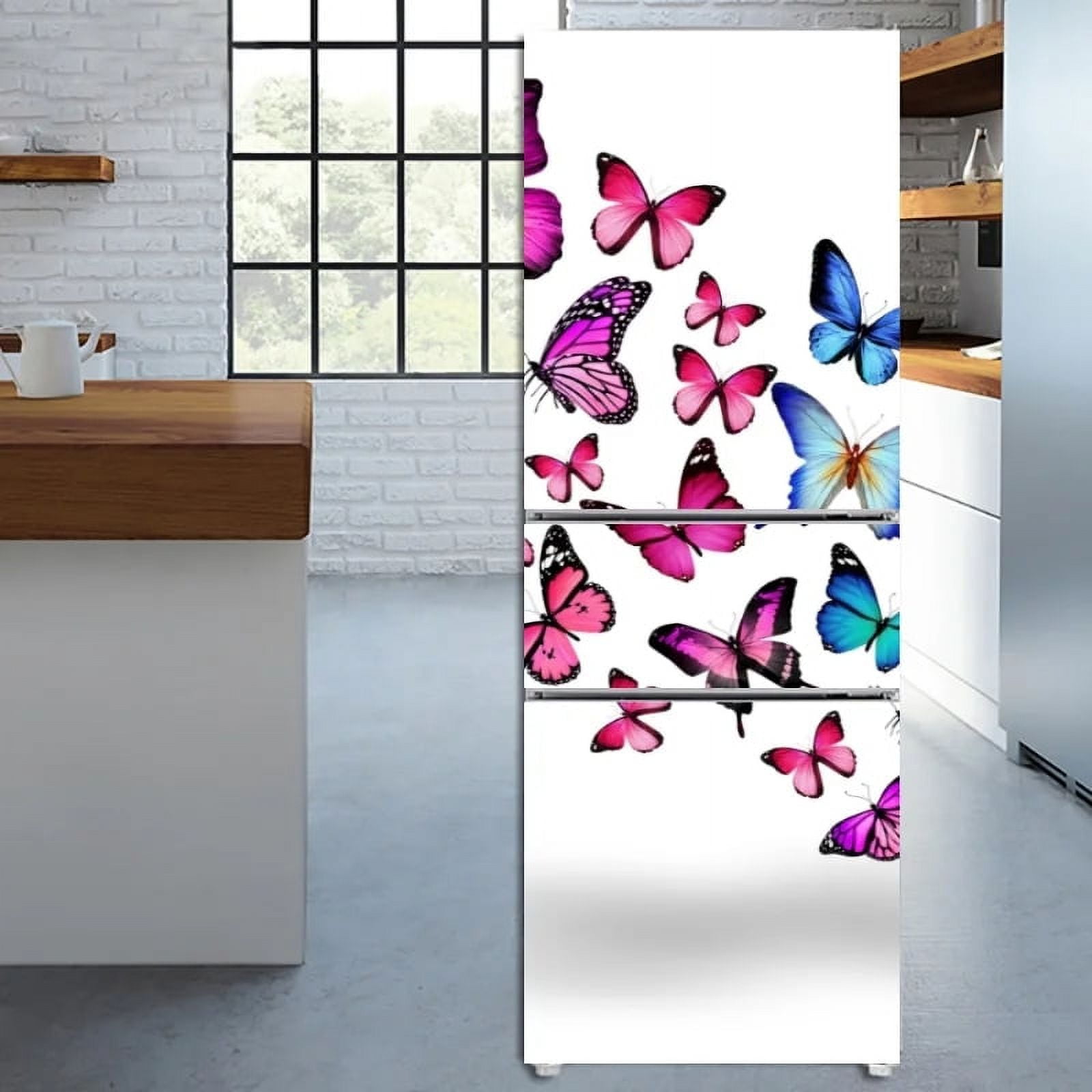 Butterfly Print Refrigerator Stickers Waterproof Duplex Refrigerator ...