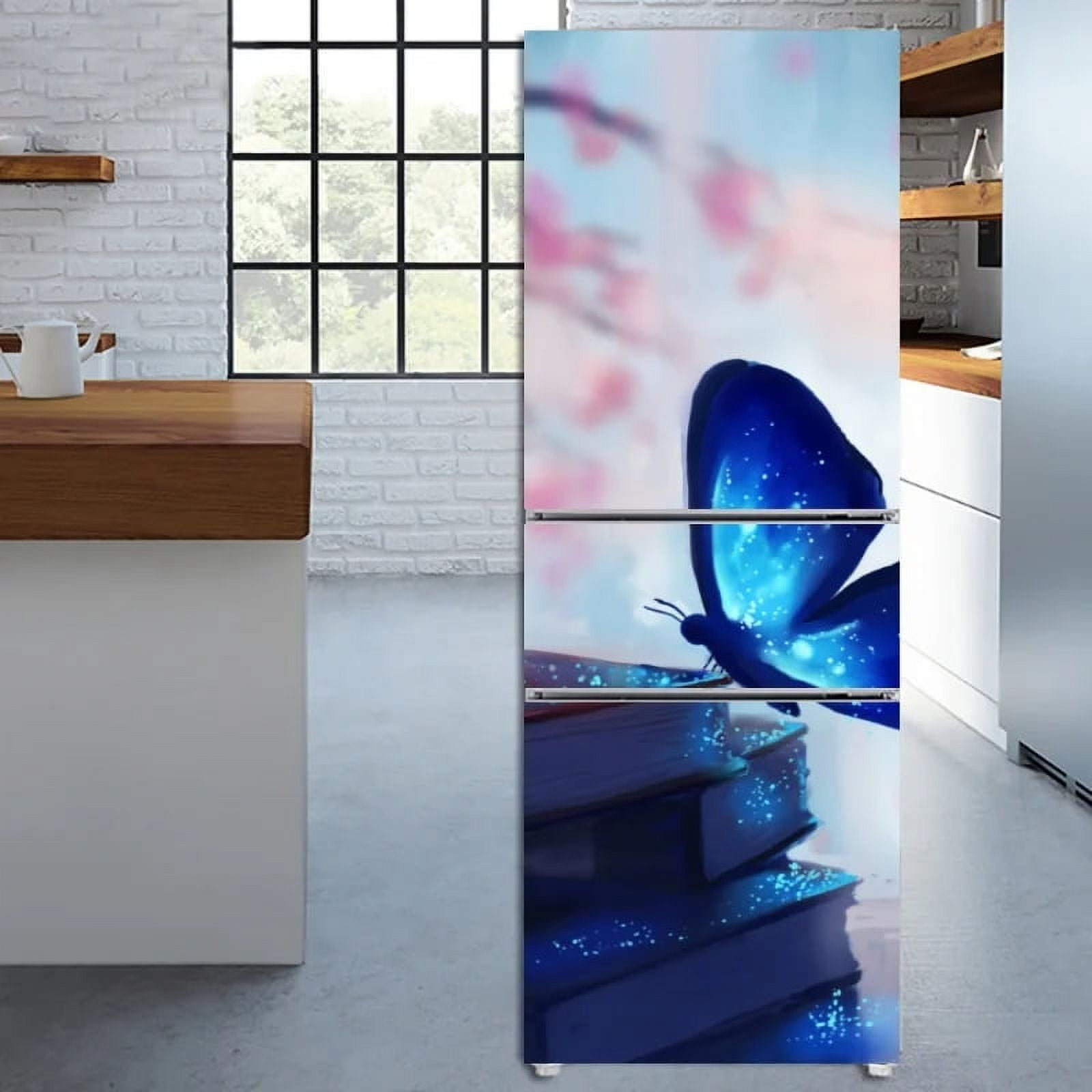 Butterfly Print Refrigerator Stickers Waterproof Duplex Refrigerator ...