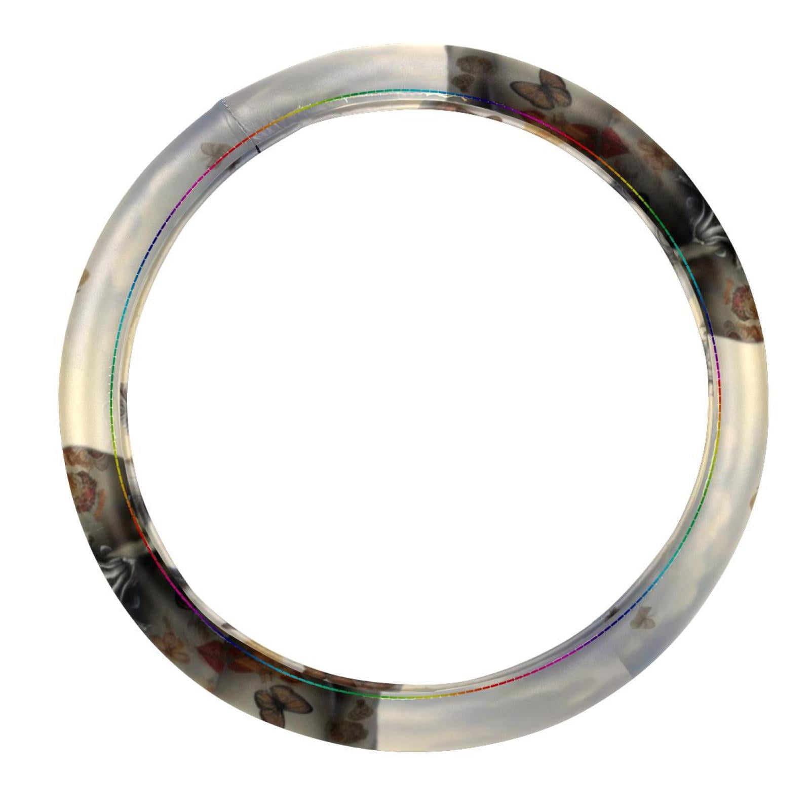 Butterfly Printed 14.5 Inch PVC Leather Car Wheel Covers Steering Wheel ...