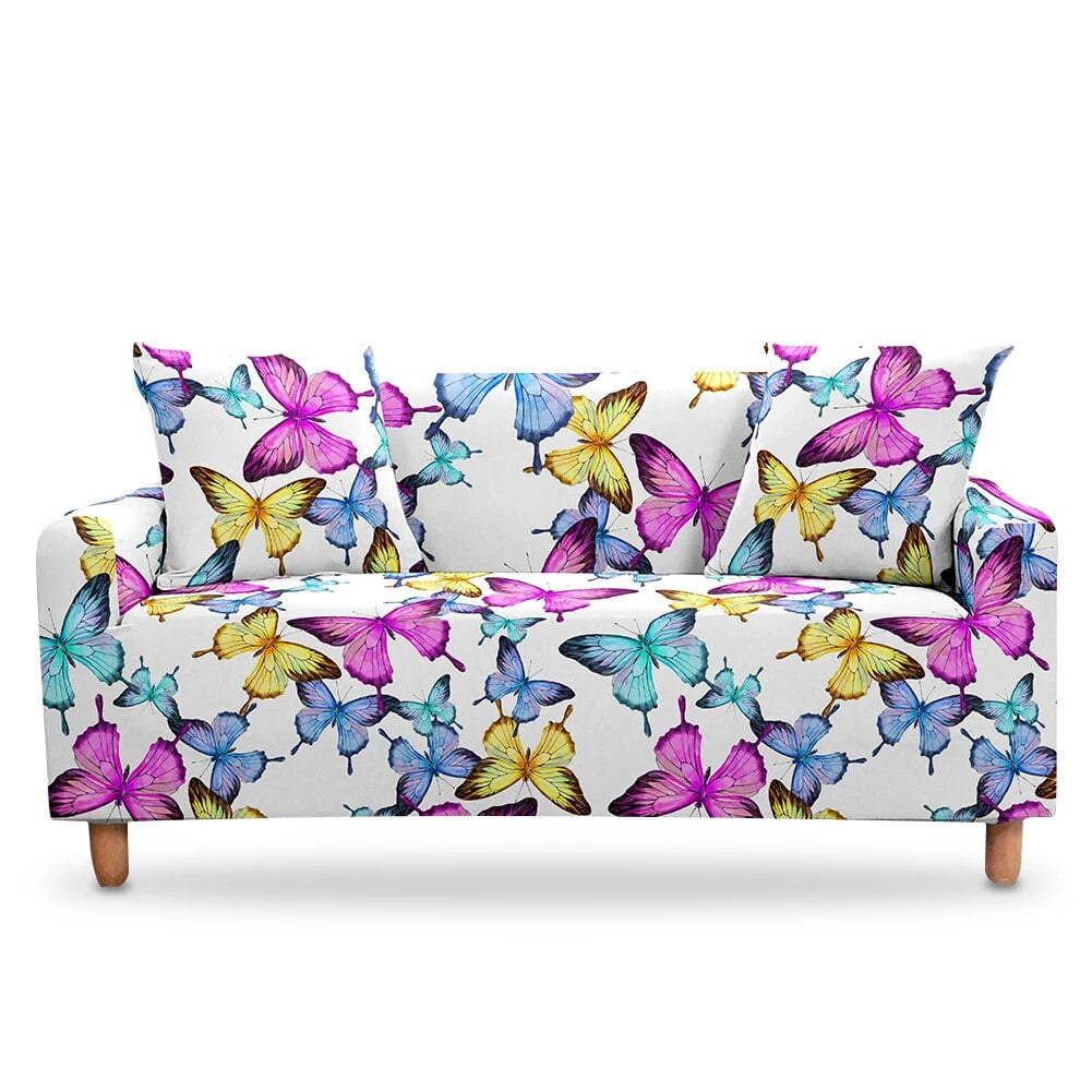 Butterfly Printing Elastic Sofa Cover for Living Room Home Decor All ...